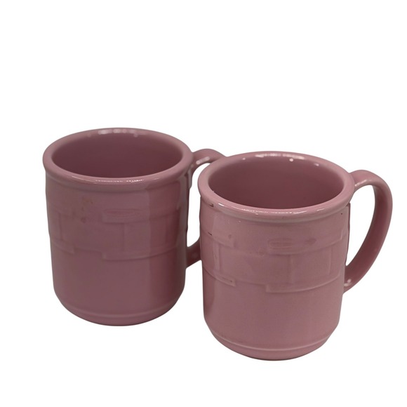 Longaberger | Dining | Longaberger Pottery Mugs Pink Woven Traditions ...